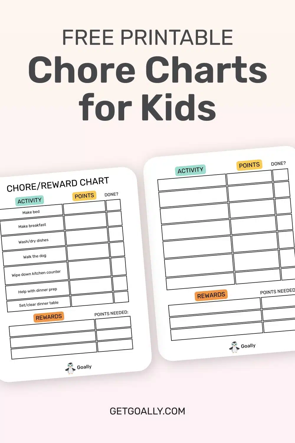 Chore Charts for 7 Year Olds - Goally
