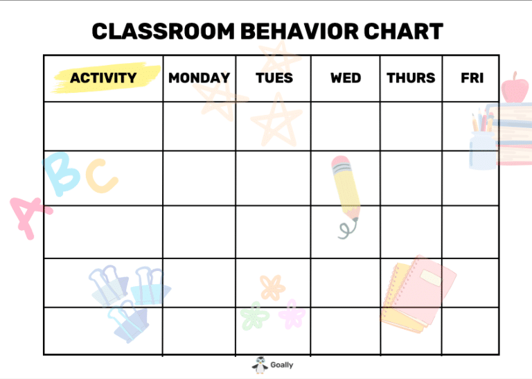 Classroom Behavior Chart | Free Download - Goally