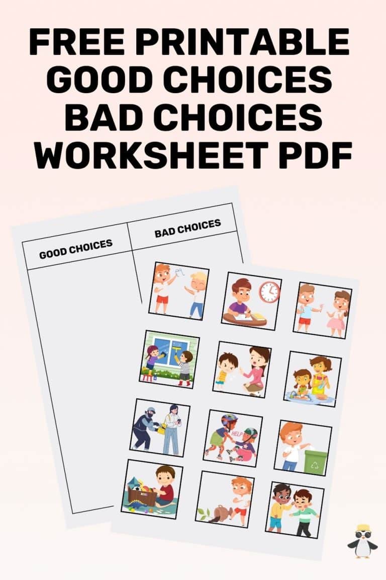 Free Printable Good Choices Bad Choices Worksheets PDF - Goally