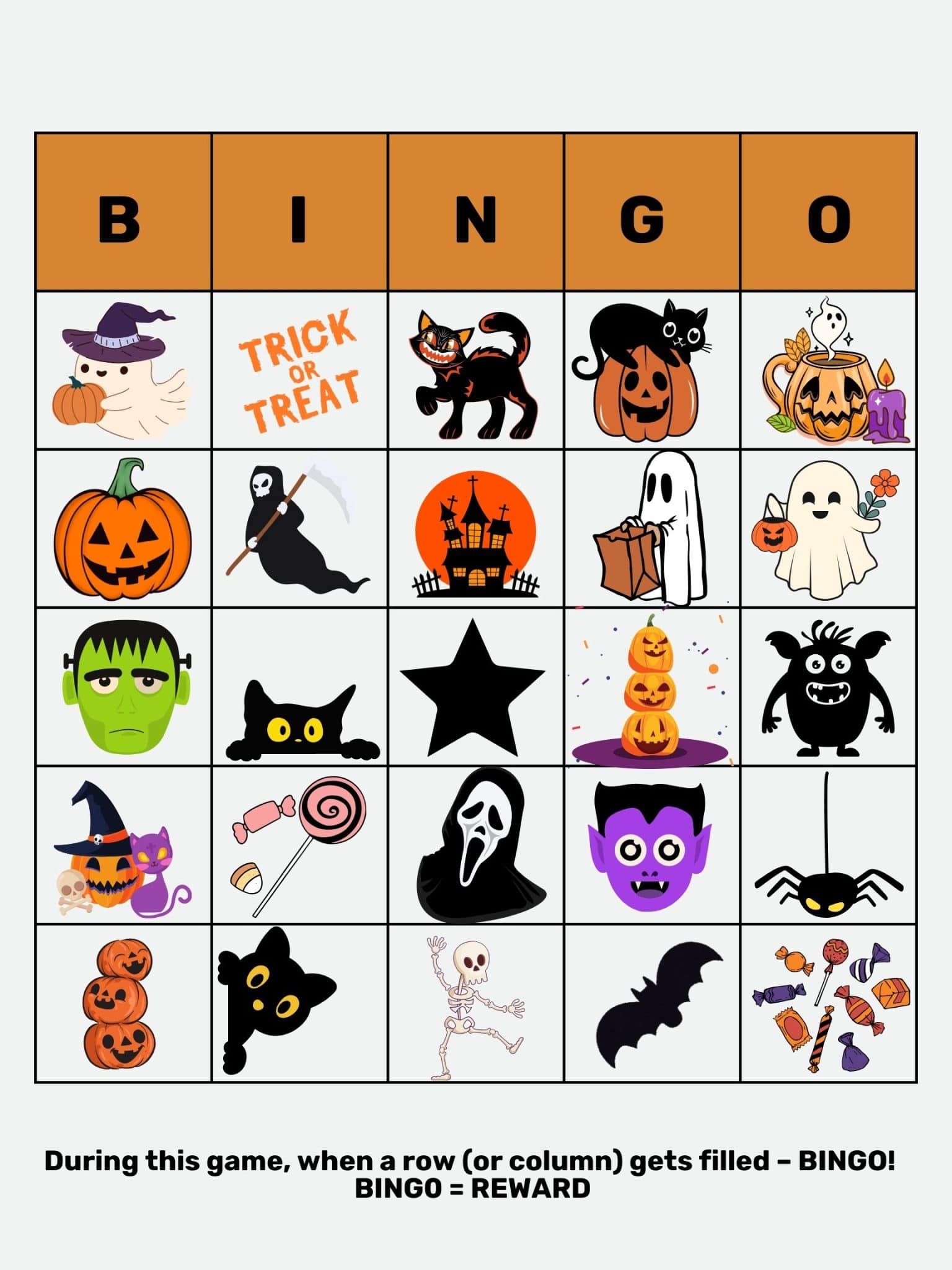 Halloween Bingo Printable for Kids - Goally